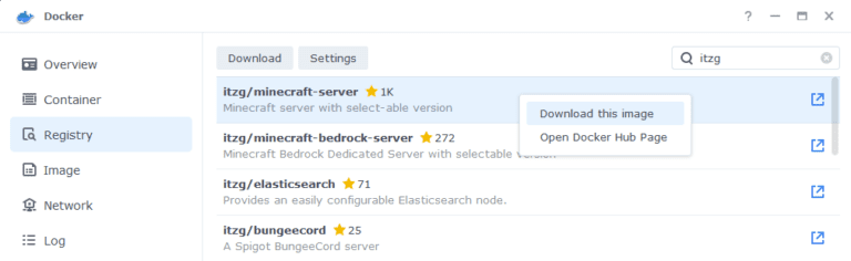 Minecraft (Java) Server in Docker on a Synology NAS