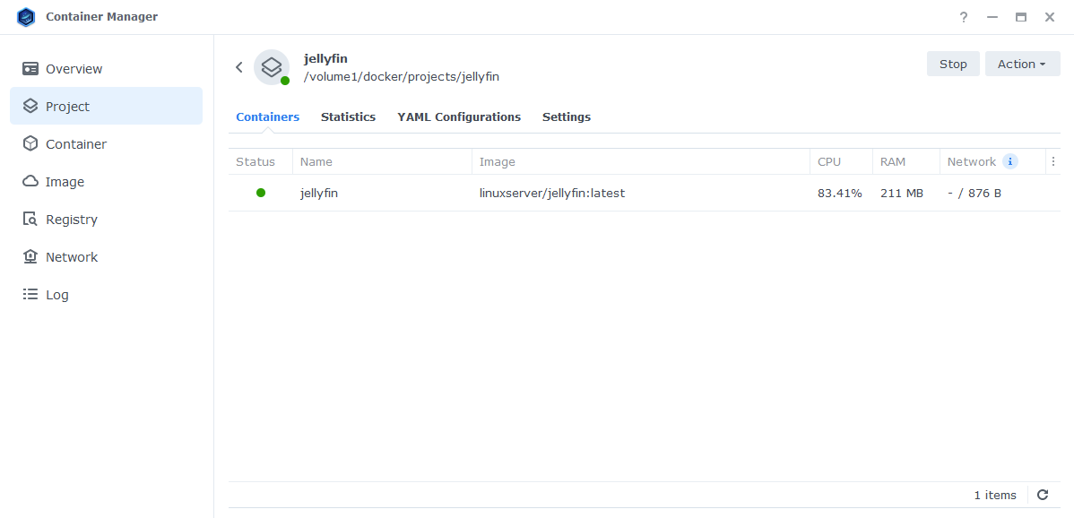 Jellyfin (Hardware Transcoding) in Docker on a Synology NAS